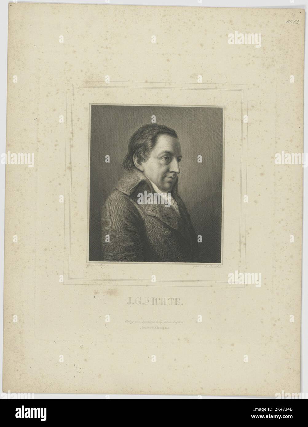 Portrait of J.G. Fichte Stock Photo - Alamy