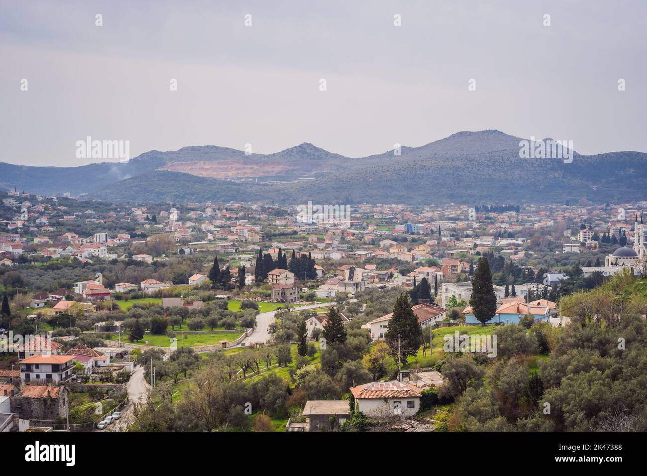 Old city. Sunny view of ruins of citadel in Stari Bar town near Bar ...