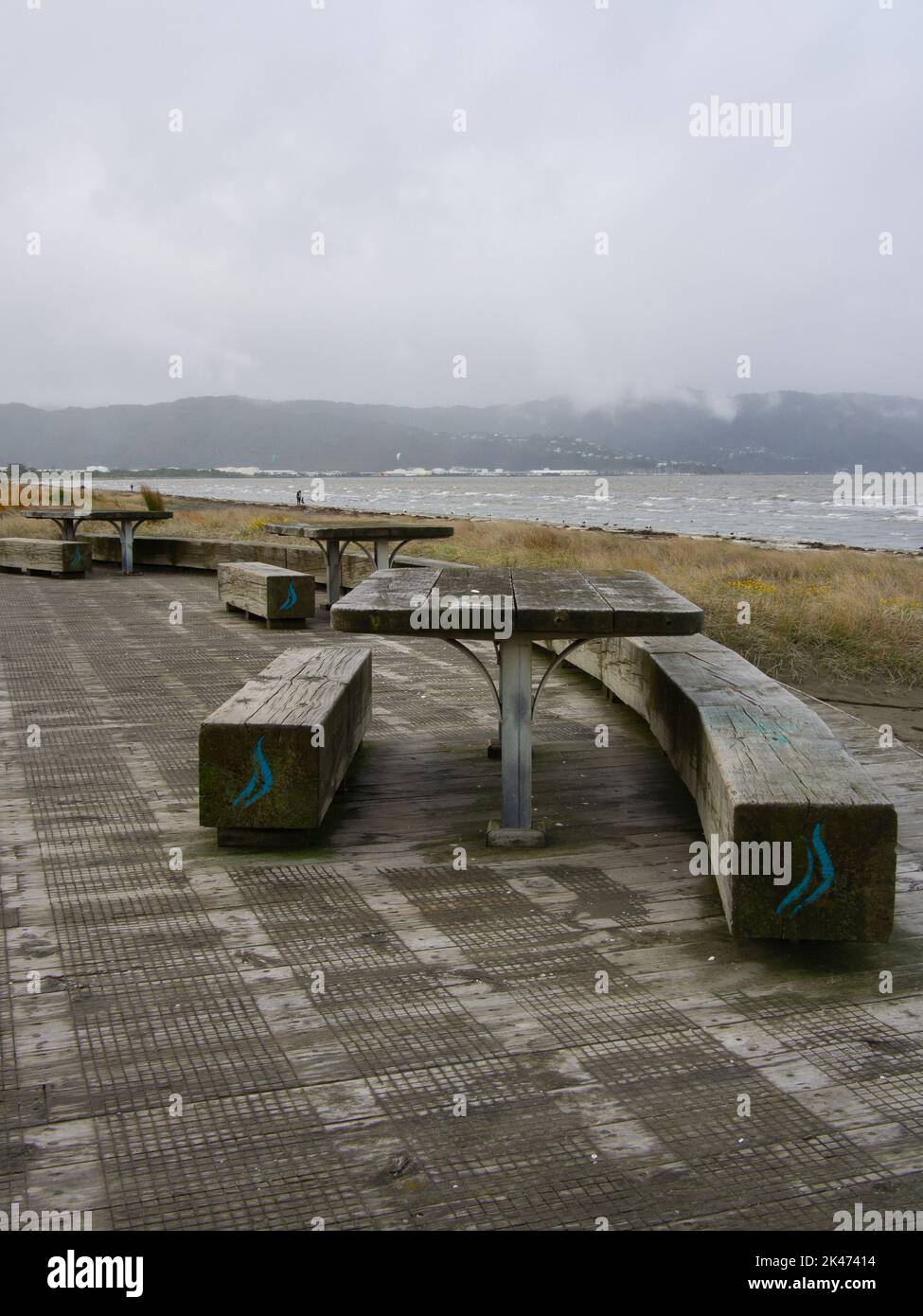 Seating And Tables By The Beach Stock Photo - Alamy