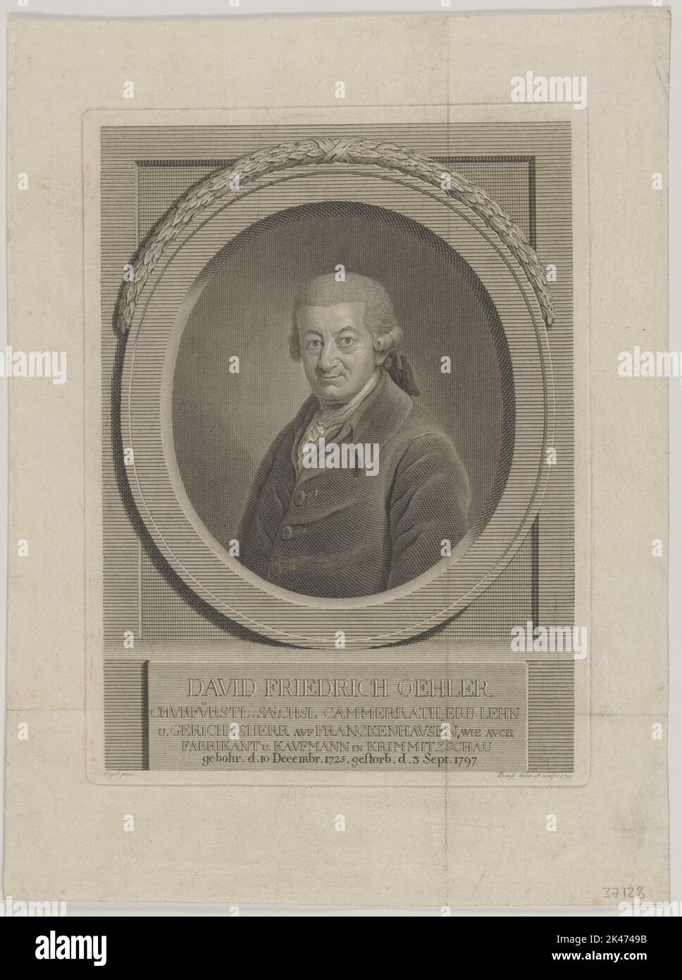 Portrait of David Friedrich Oehler Stock Photo - Alamy