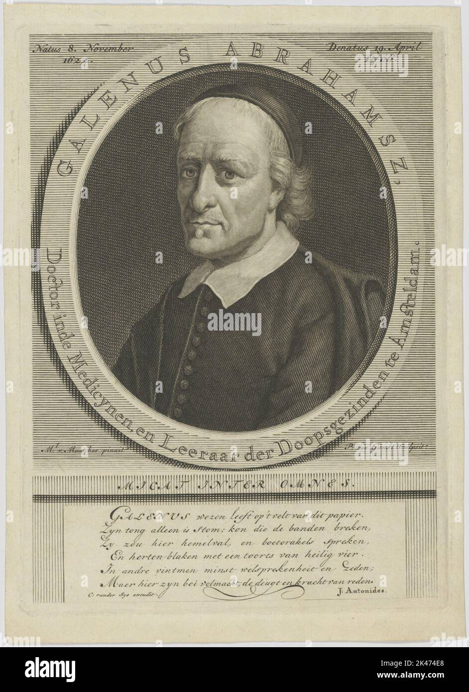 Portrait of Galenus Abrahamsz Stock Photo - Alamy