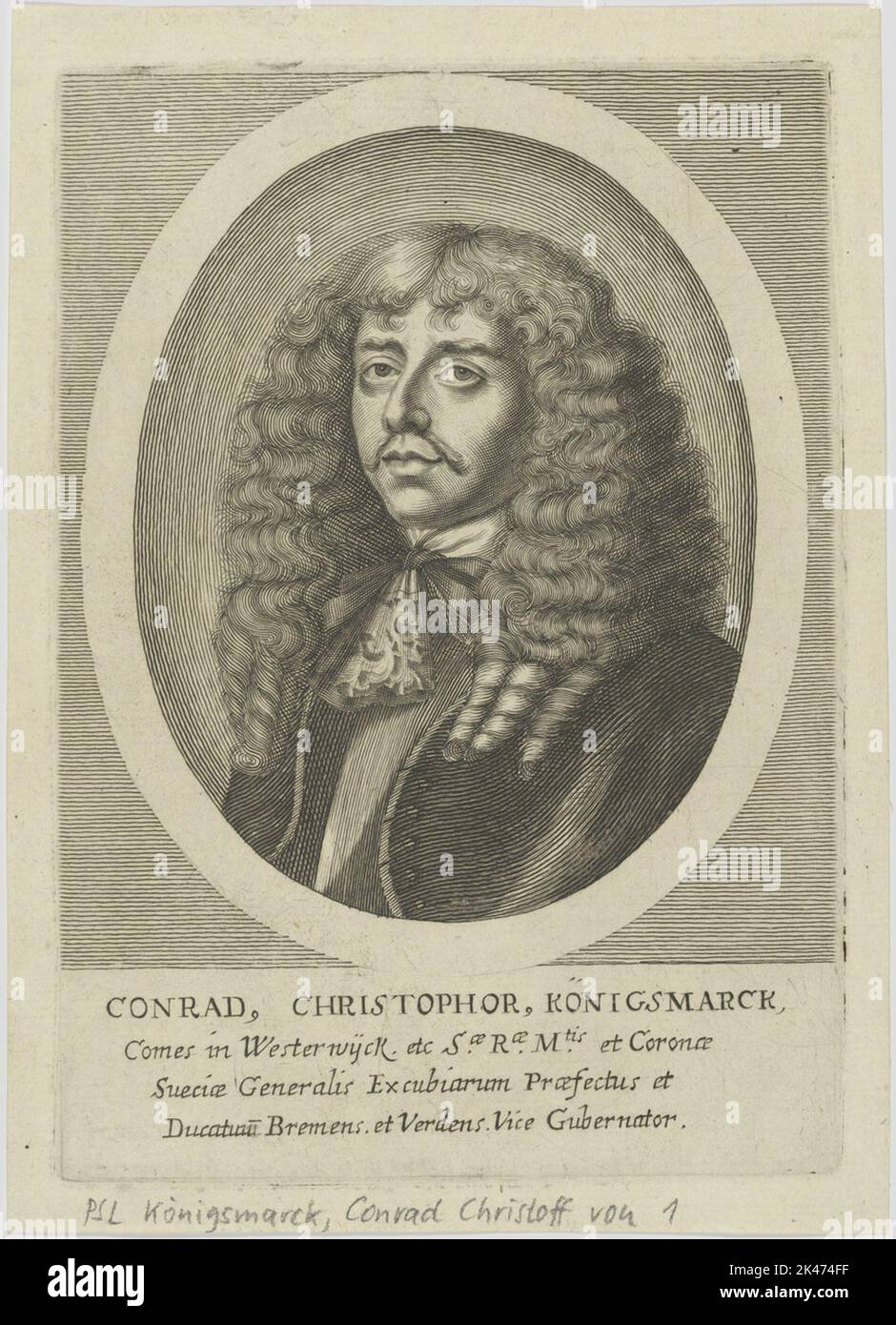 Portrait of Conradus Christophorus Königsmarck Stock Photo - Alamy