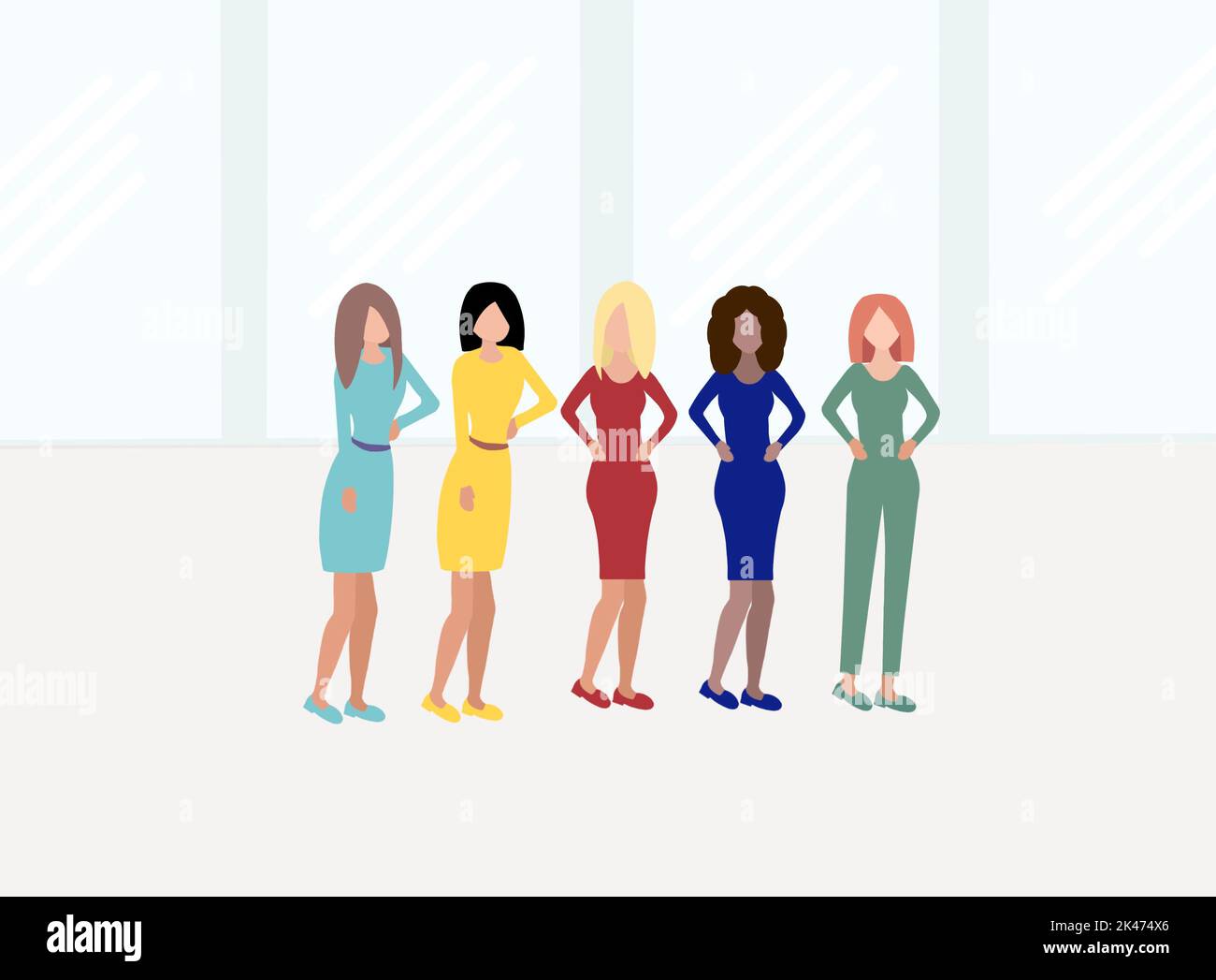 Woman empowerment together powerful, female spirit and support ...