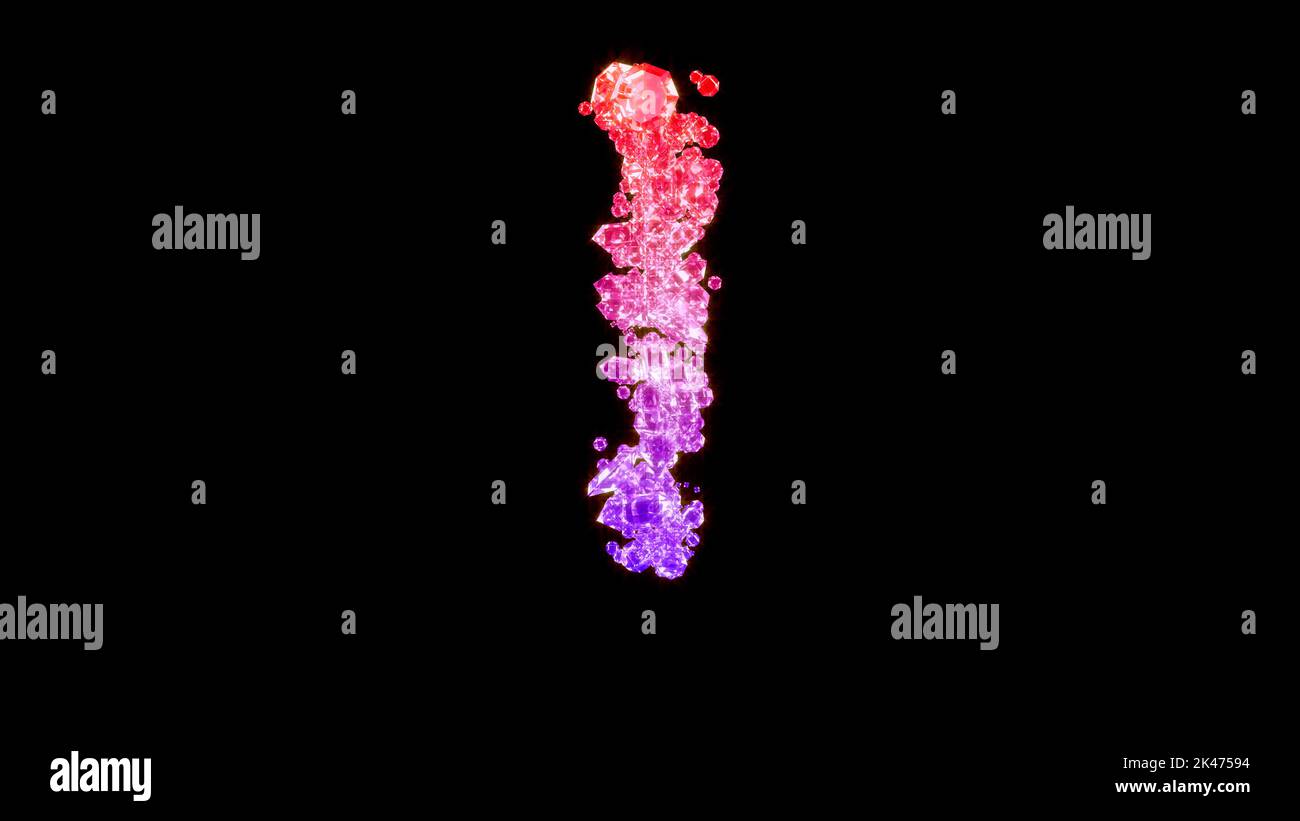 fancy glamorous gem stones font, red and rose exclamation point ...