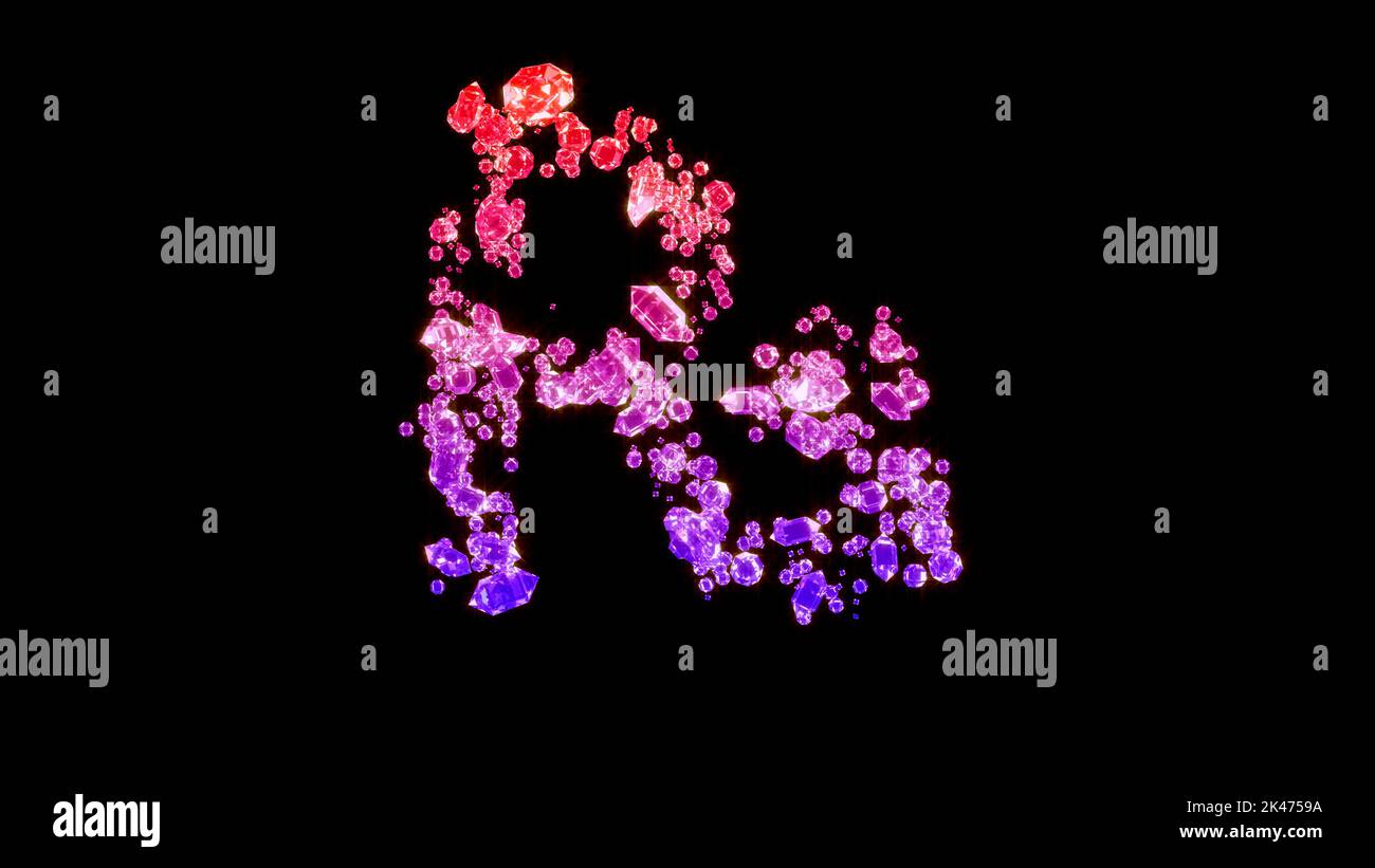 fancy glamorous gemstones font, red and purple rupee symbol, isolated ...