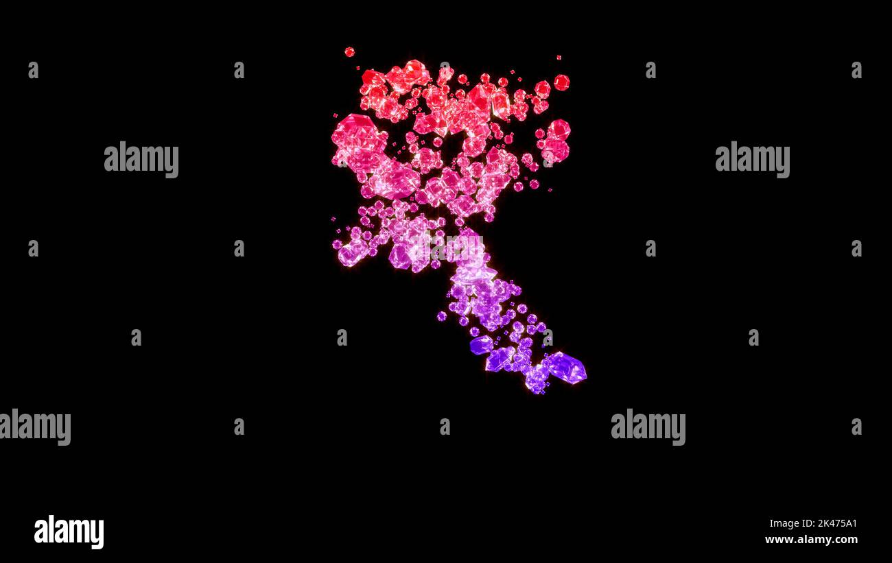 fancy luxury brilliants alphabet, red and pink rupee sign, isolated ...