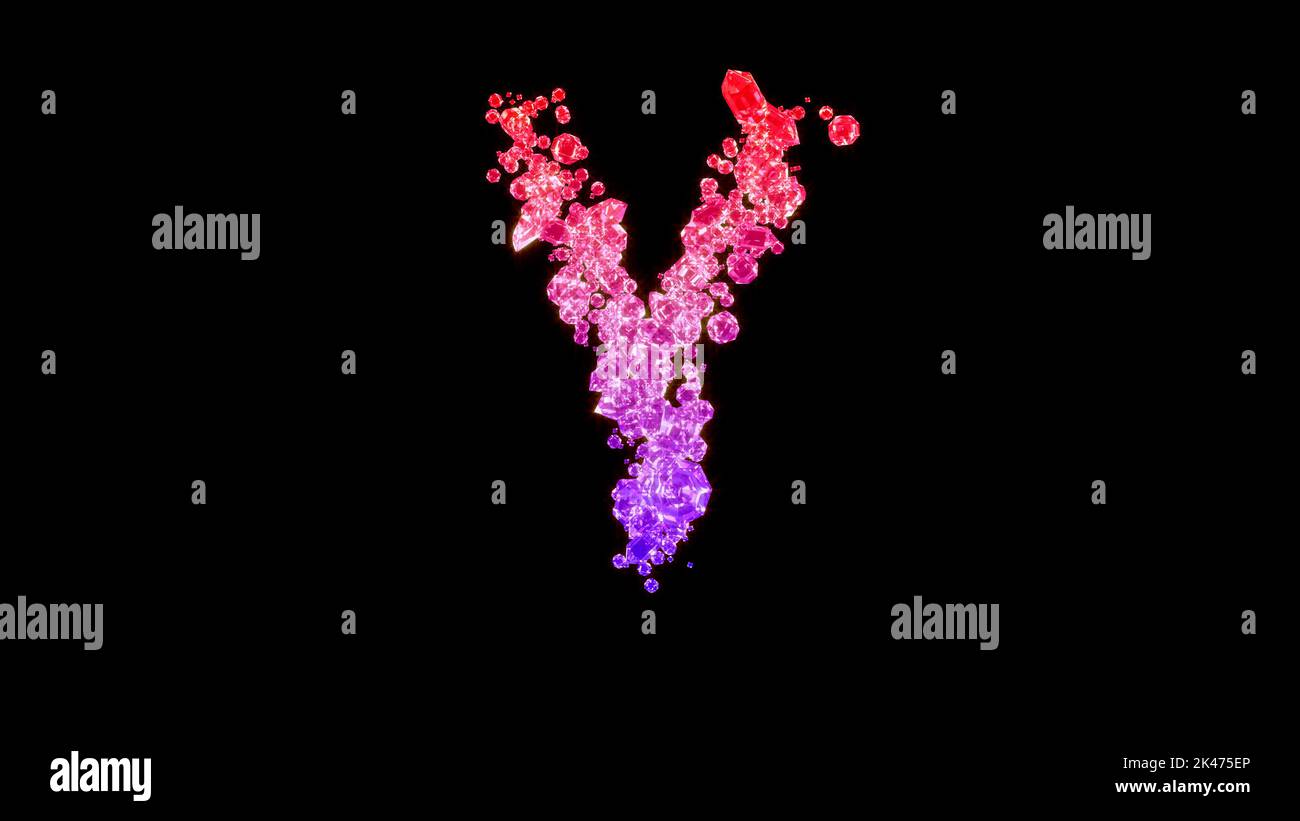 fancy luxury gems alphabet, red and rose letter Y, isolated - object 3D ...