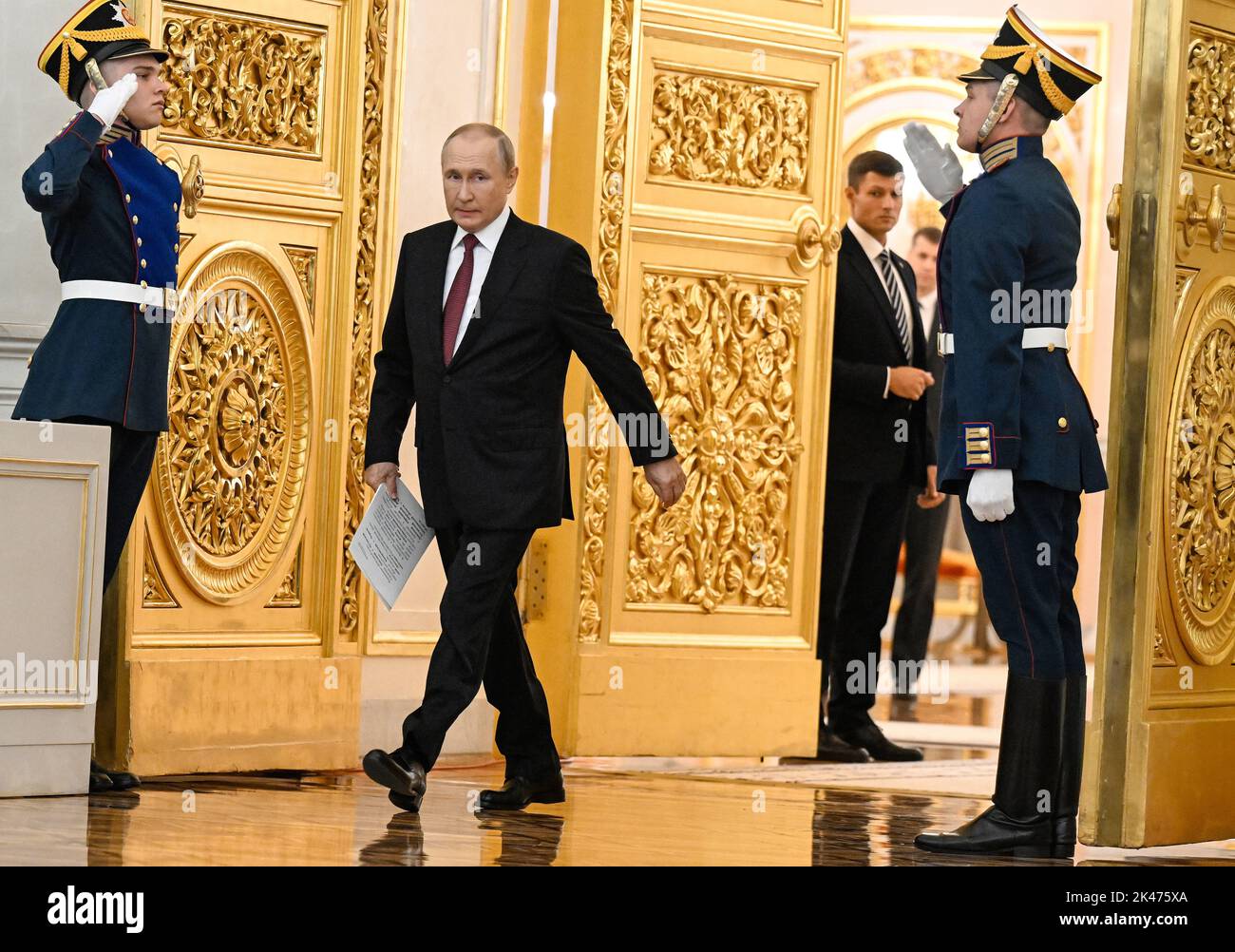 Moscow, Russia. 30th Sep, 2022. The ceremony of signing agreements on ...