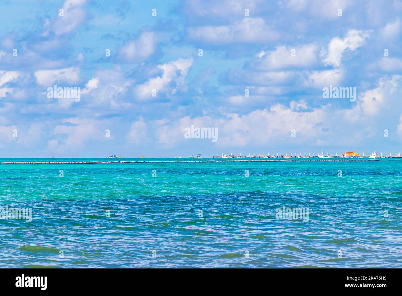 Tropical mexican beach landscape panorama with clear turquoise blue ...