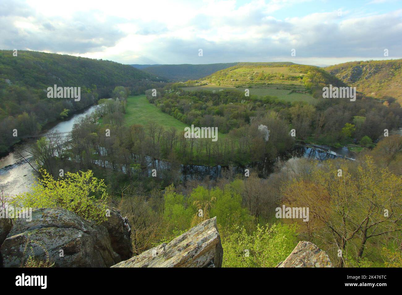 Spring view from the viewpoint of the Nine Mills (Devět mlýnů) on the ...