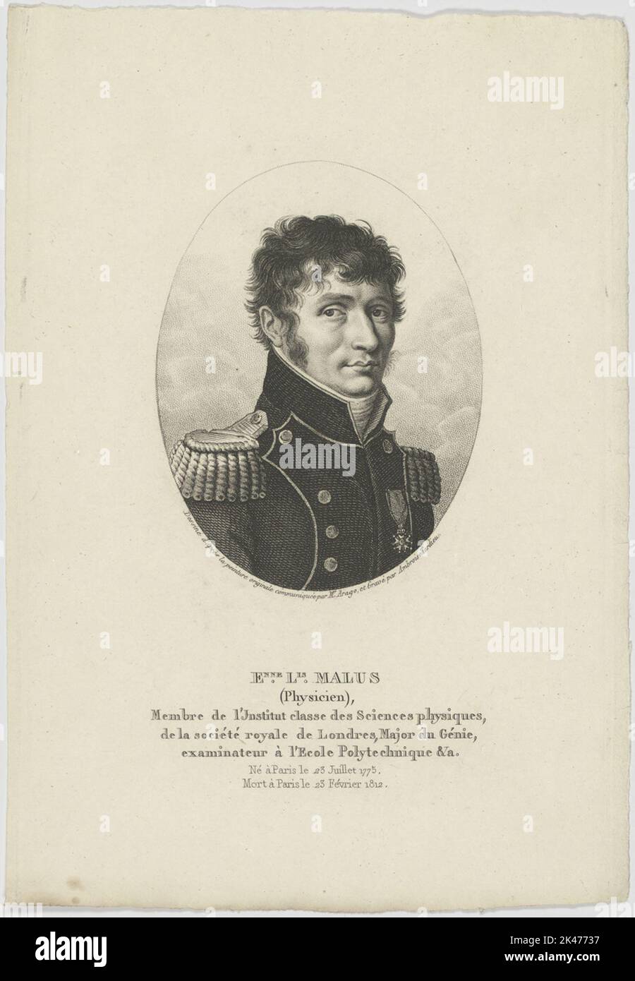 Portrait of E. L. Malus Stock Photo - Alamy