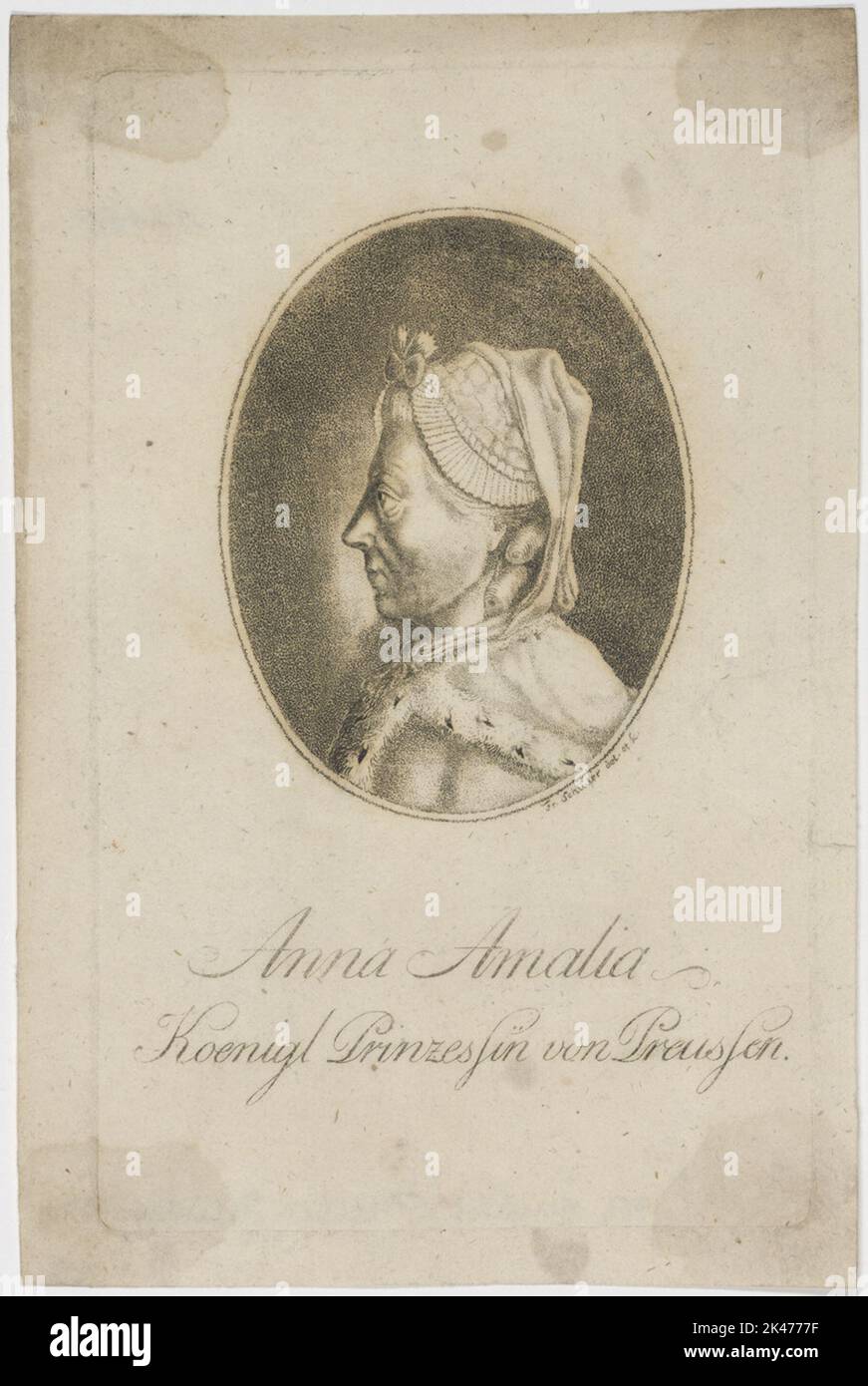 Portrait of Anna Amalia, Koenigl. Princess of Preussen Stock Photo - Alamy