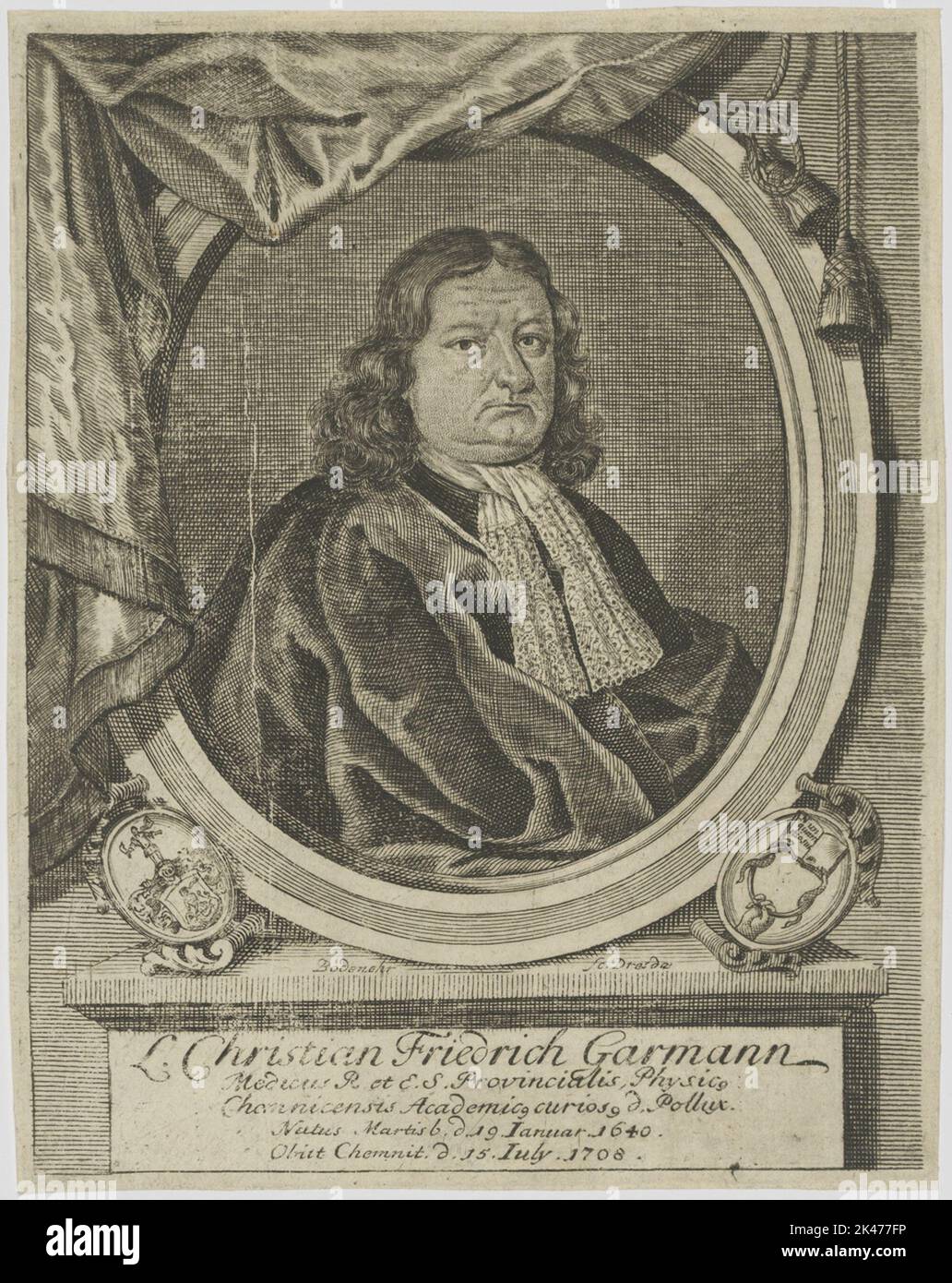 Portrait of Christian Friedrich Garmann Stock Photo - Alamy