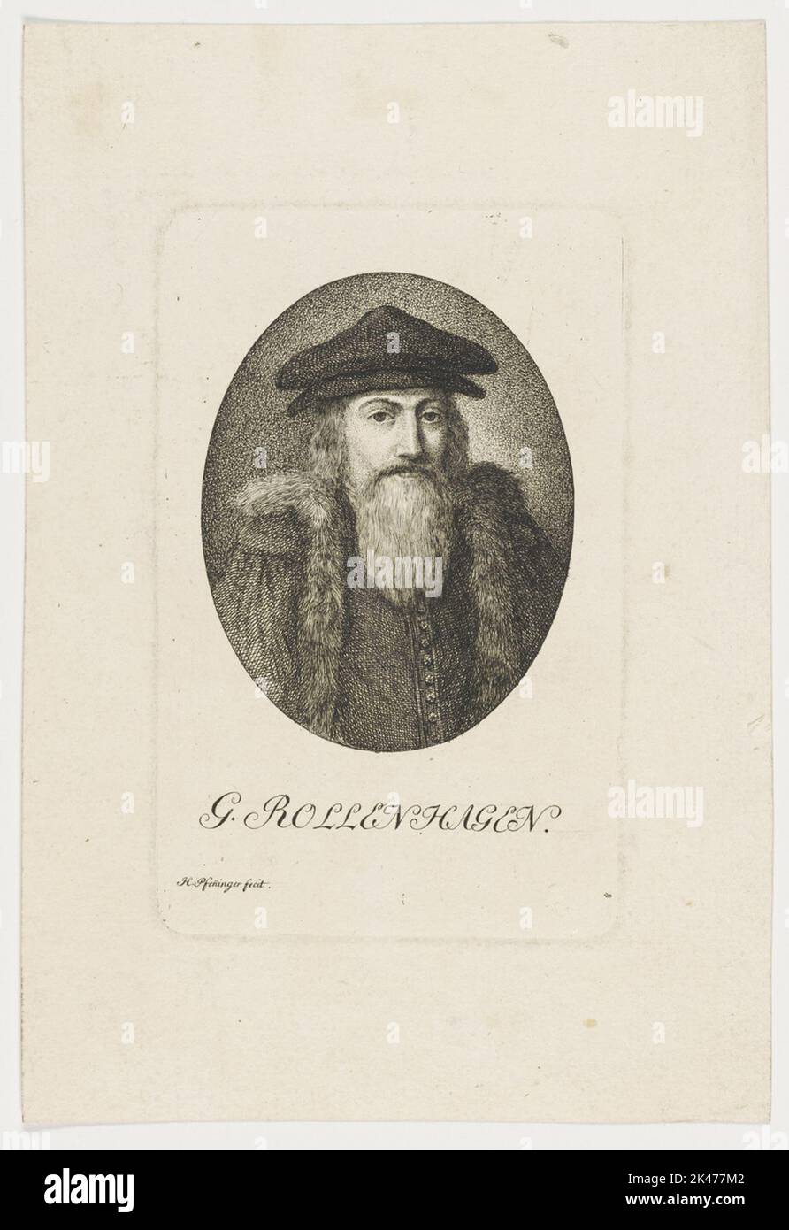 Portrait of G. Rollenhagen Stock Photo - Alamy
