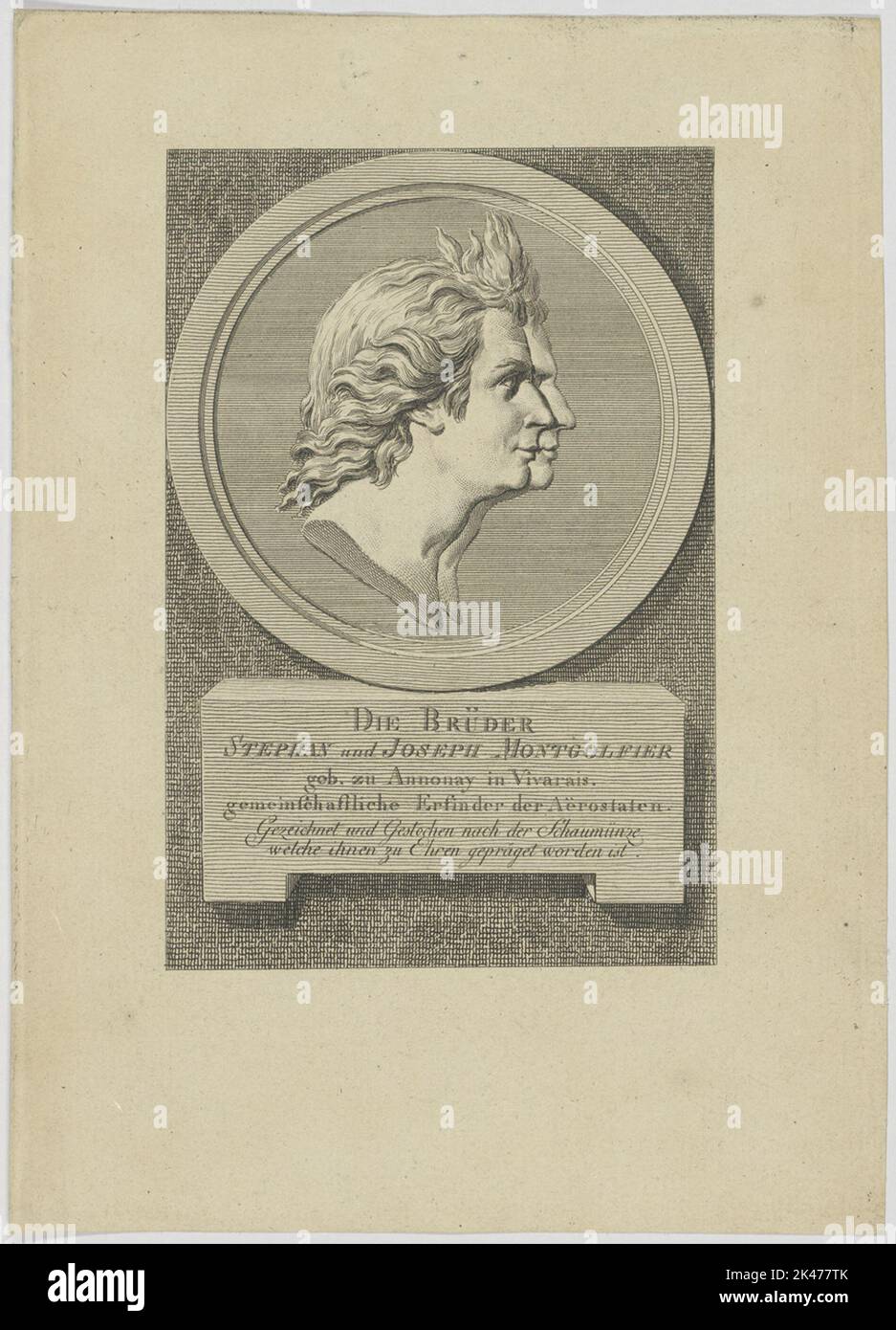 Double portrait Stephan and Joseph Montgolfier Stock Photo - Alamy