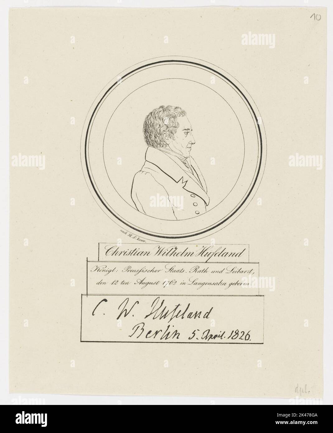 Christian wilhelm hufeland hi-res stock photography and images - Alamy