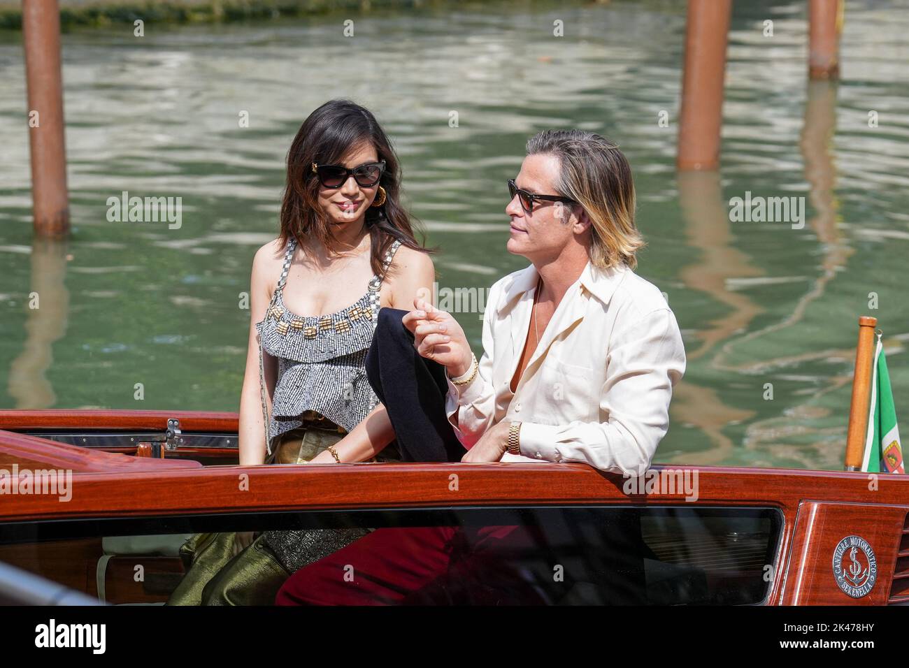 Chris Pine and Gemma Chan are seen during the 79th Venice International ...
