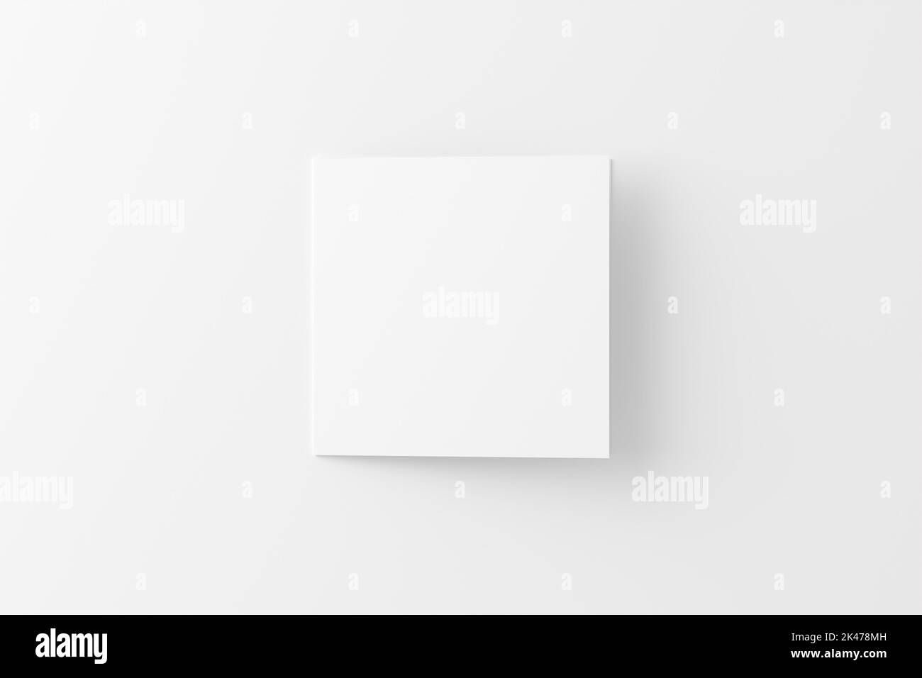 Square Folded Invitation Card With Envelope White Blank 3D Rendering ...