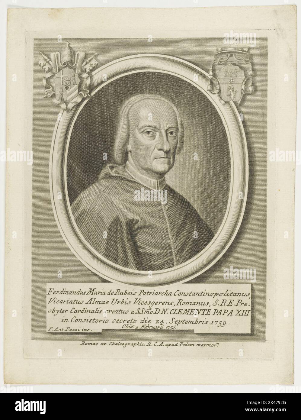 Bildnis des Ferdinand Mary of Rubeis Stock Photo - Alamy