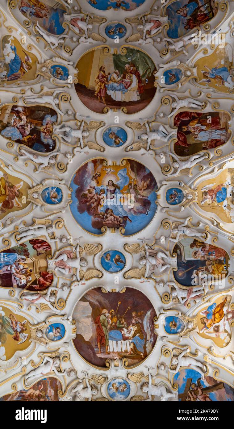 Bojnice, Slovakia - 26 September, 2022: the ceiling of the Castle ...