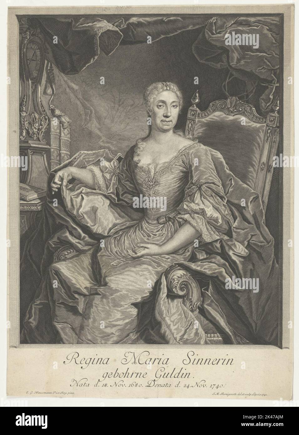 Portrait of the Regina Maria Sinnerin born Guldin Stock Photo - Alamy