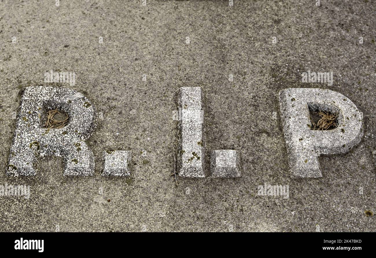 Tomb with rip symbol, construction and religious architecture, death ...