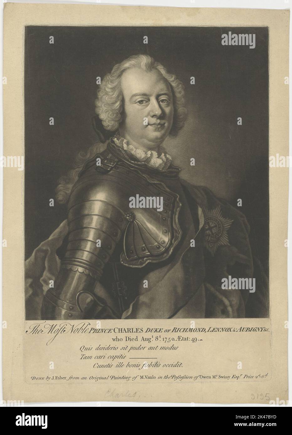 Portrait of Prince Charles Duke of Richmond Stock Photo - Alamy