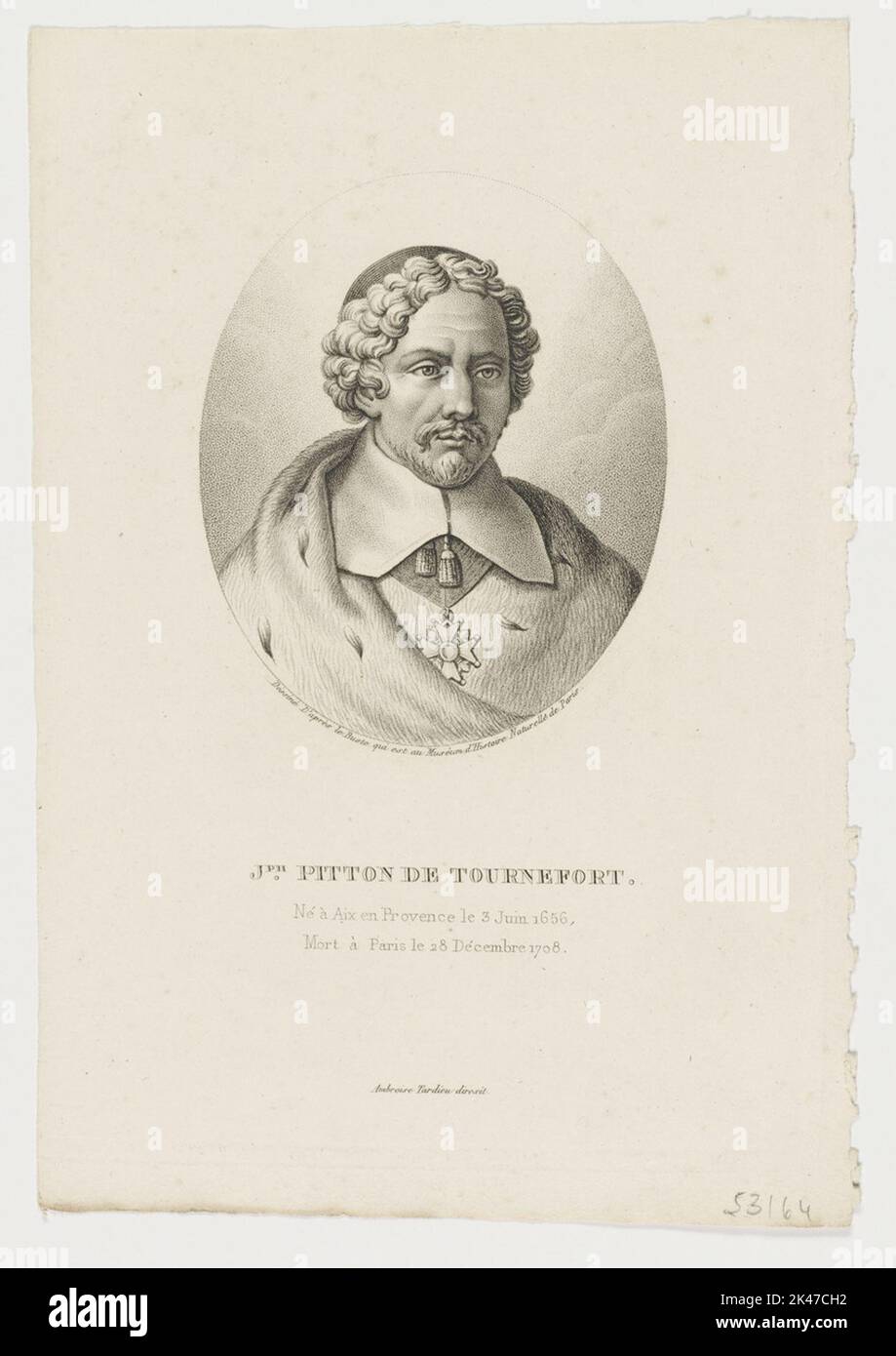 Portrait of the Jph. Pitton de tournefort Stock Photo - Alamy