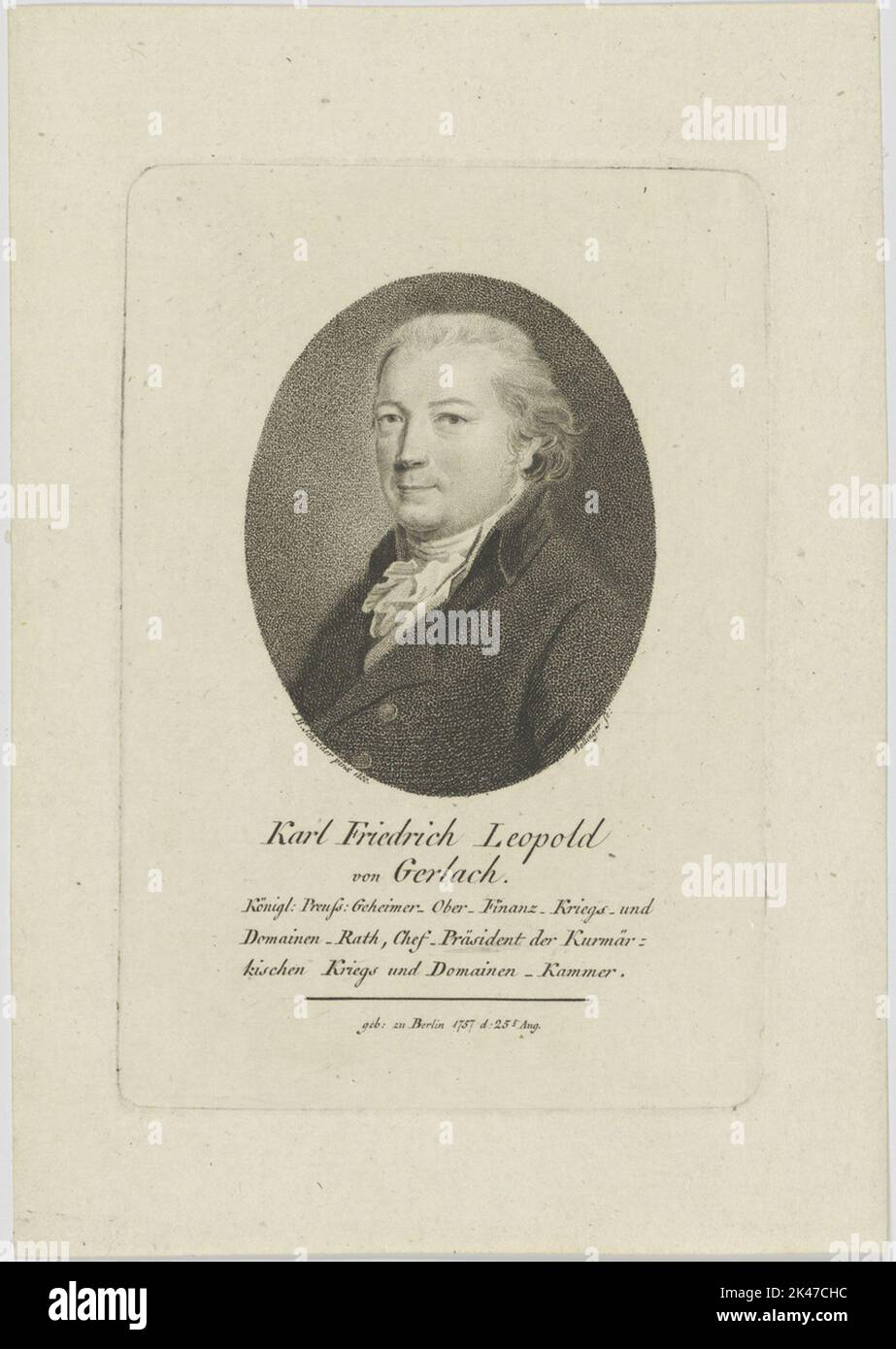 Portrait of Karl Friedrich Leopold von Gerlach Stock Photo - Alamy