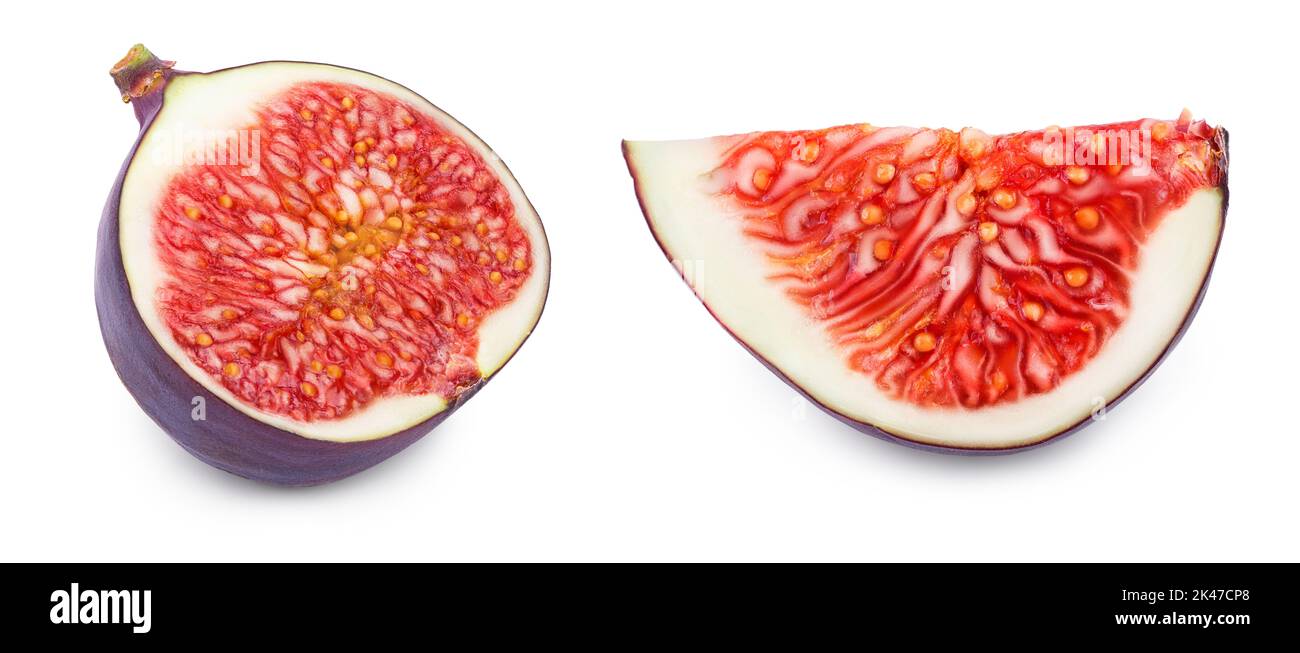 Fresh fig half fruit isolated on white background Stock Photo - Alamy