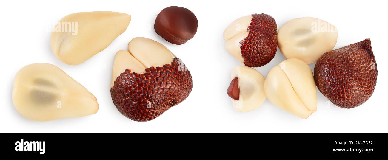 Salak snake fruit isolated on white background with full depth of field ...