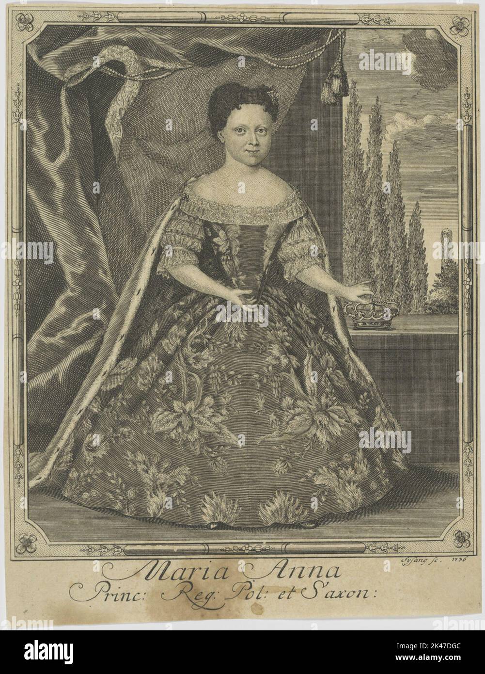 Portrait of Maria Anna, Princ. Reg. Pol. et saxon Stock Photo - Alamy