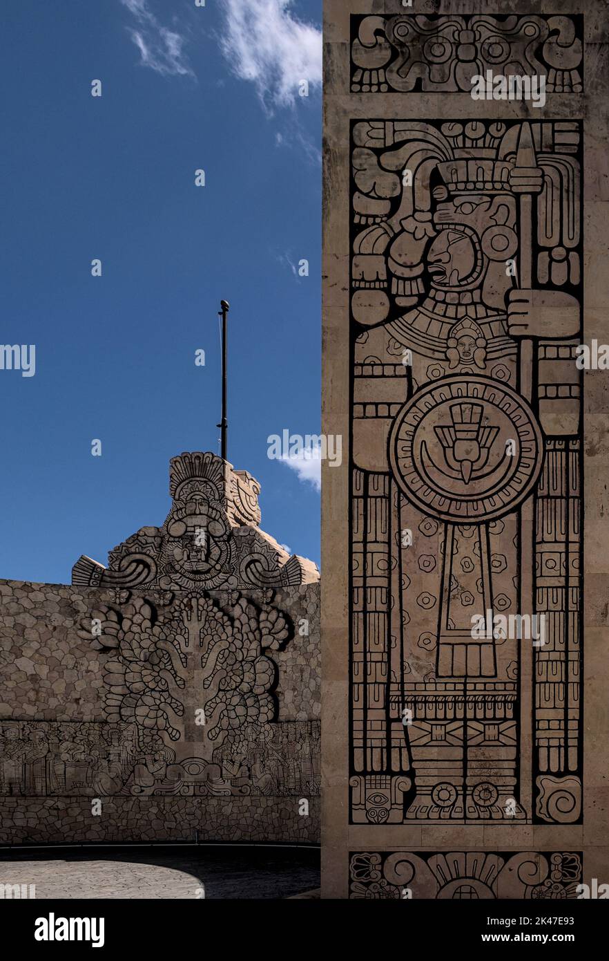 Traffic circle sculpture monumento a la patria in Merida city Mexico ...