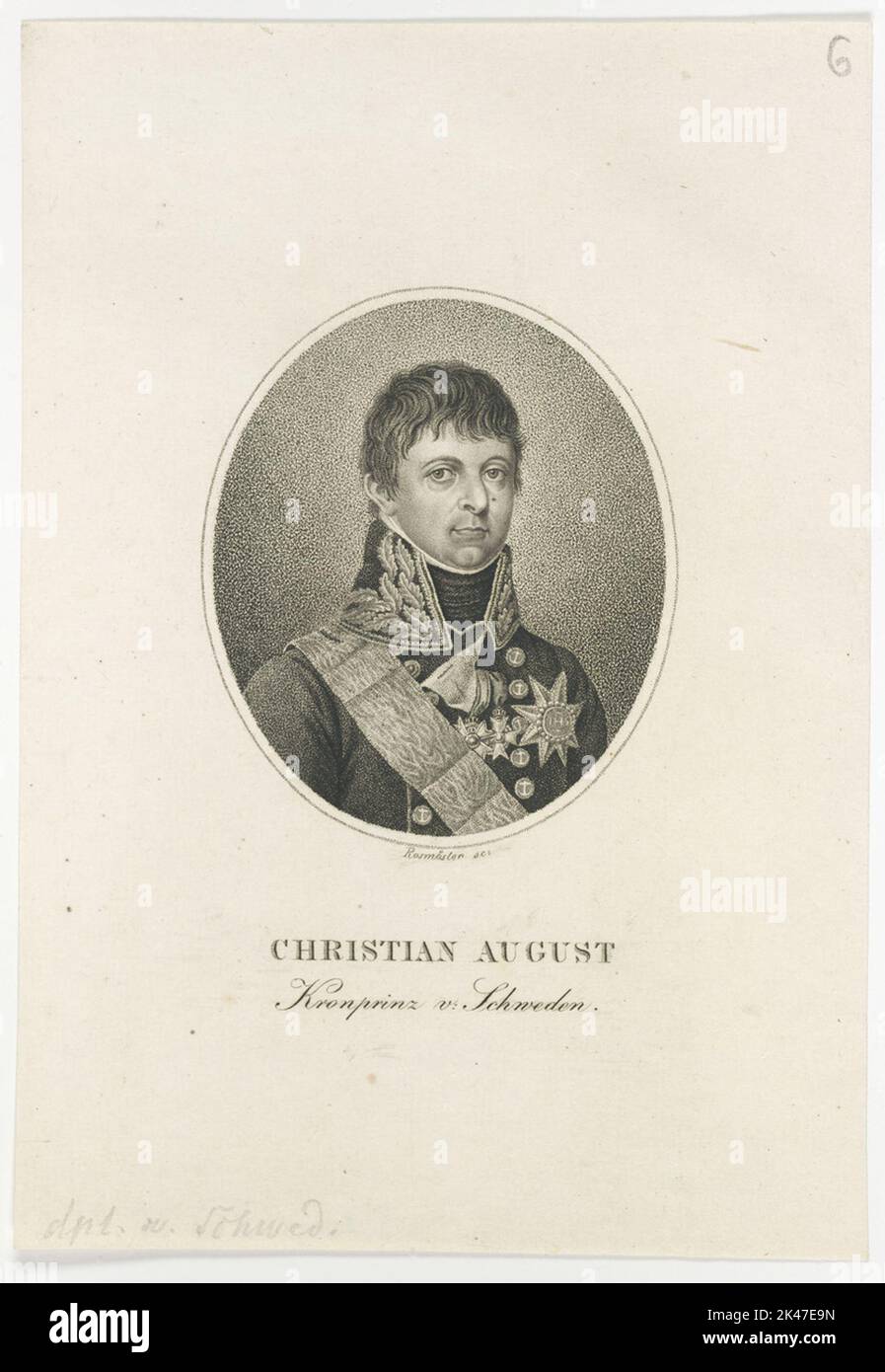 Portrait of Christian August, Crown Prince of Sweden Stock Photo - Alamy