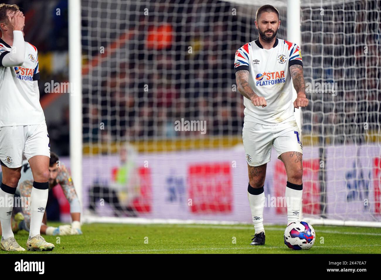 Luton Town's Henri Lansbury celebrates scoring their side's second goal ...