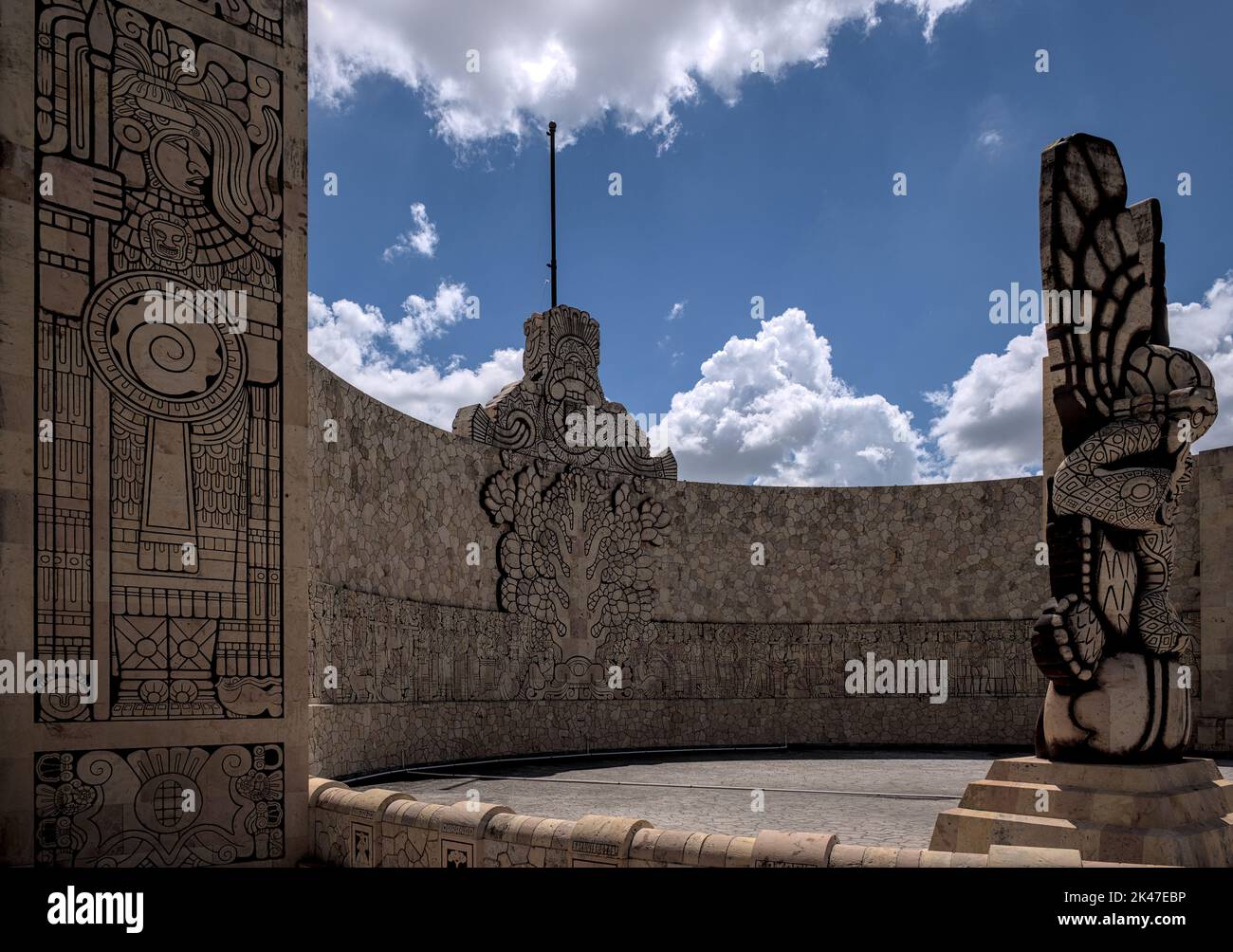 Traffic circle sculpture monumento a la patria in Merida city Mexico ...