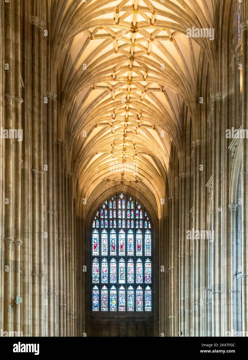 Canterbury, United Kingdom - 10 September, 2022: stained glass window ...