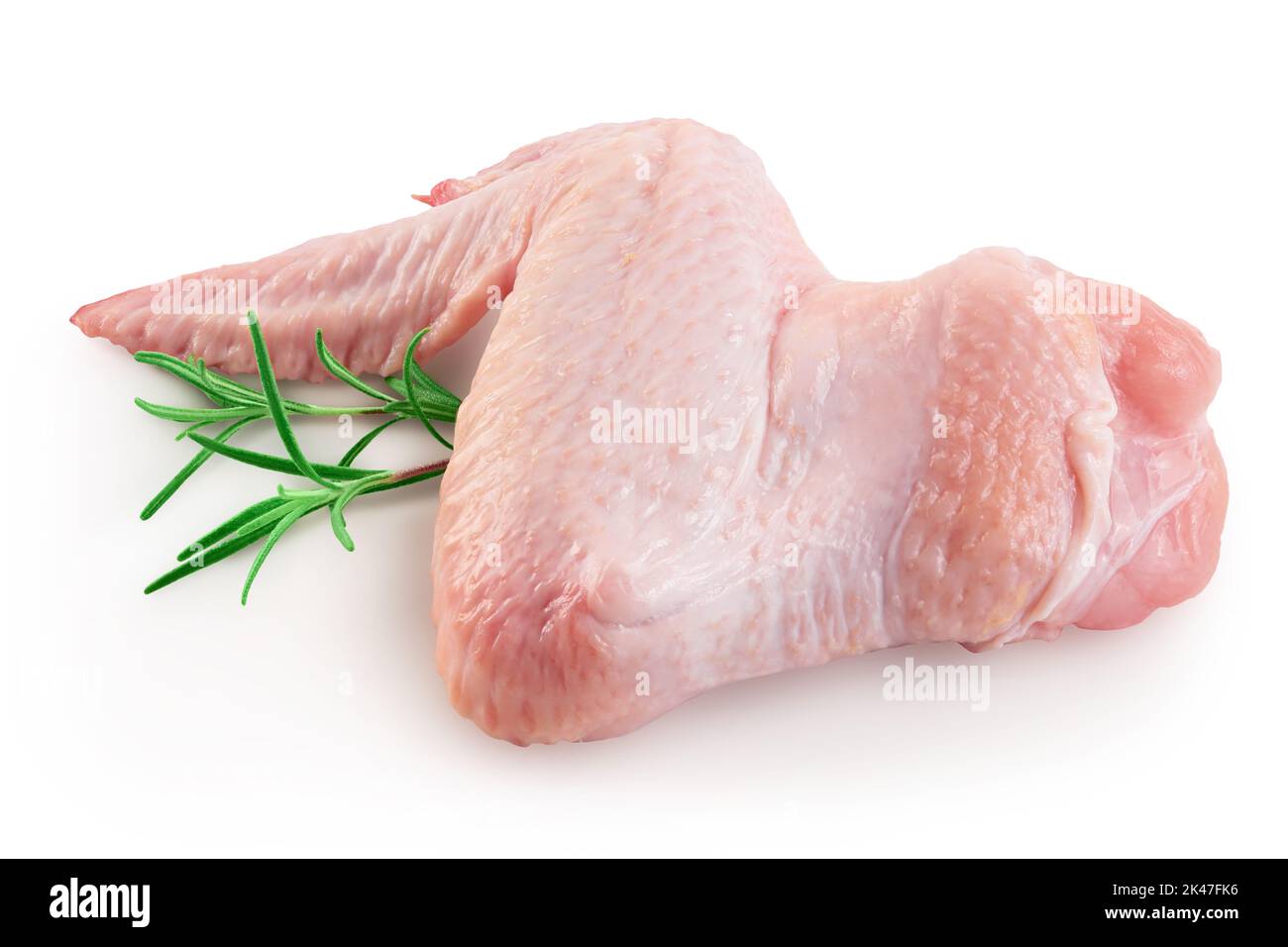 Raw chicken wings isolated on white background with full depth of field ...