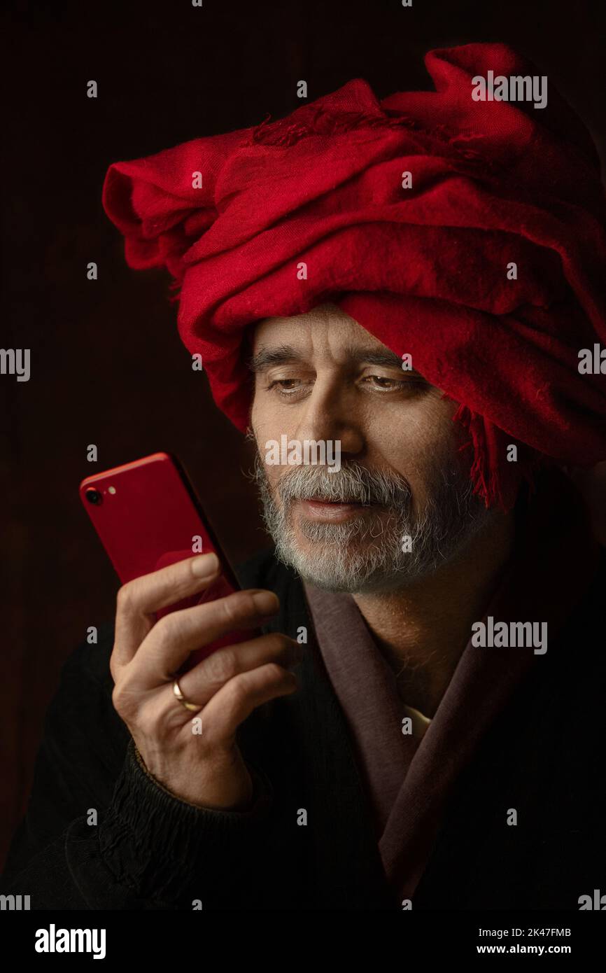 homage to Jan van Eyck's painting a man in a red turban - a photo ...