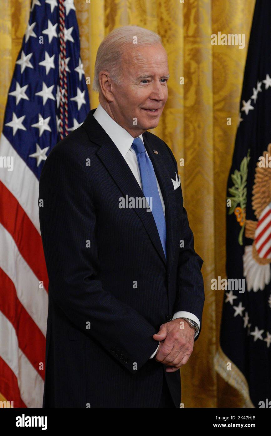 US President Joe Biden attends a reception to celebrate Rosh Hashanah ...