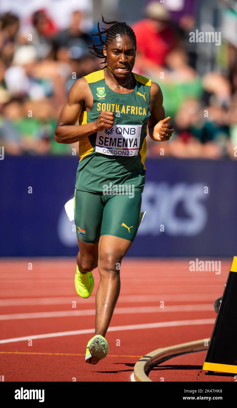 Caster Semenya of South Africa competing in the women’s 5000m heats at ...