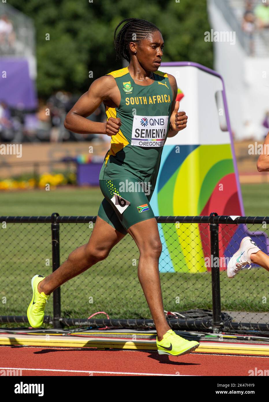 Caster Semenya of South Africa competing in the women’s 5000m heats at ...