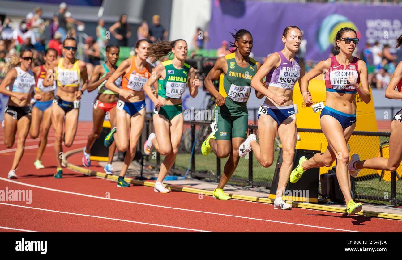 Emily Infeld of the USA competing in the women’s 5000m heats at the ...
