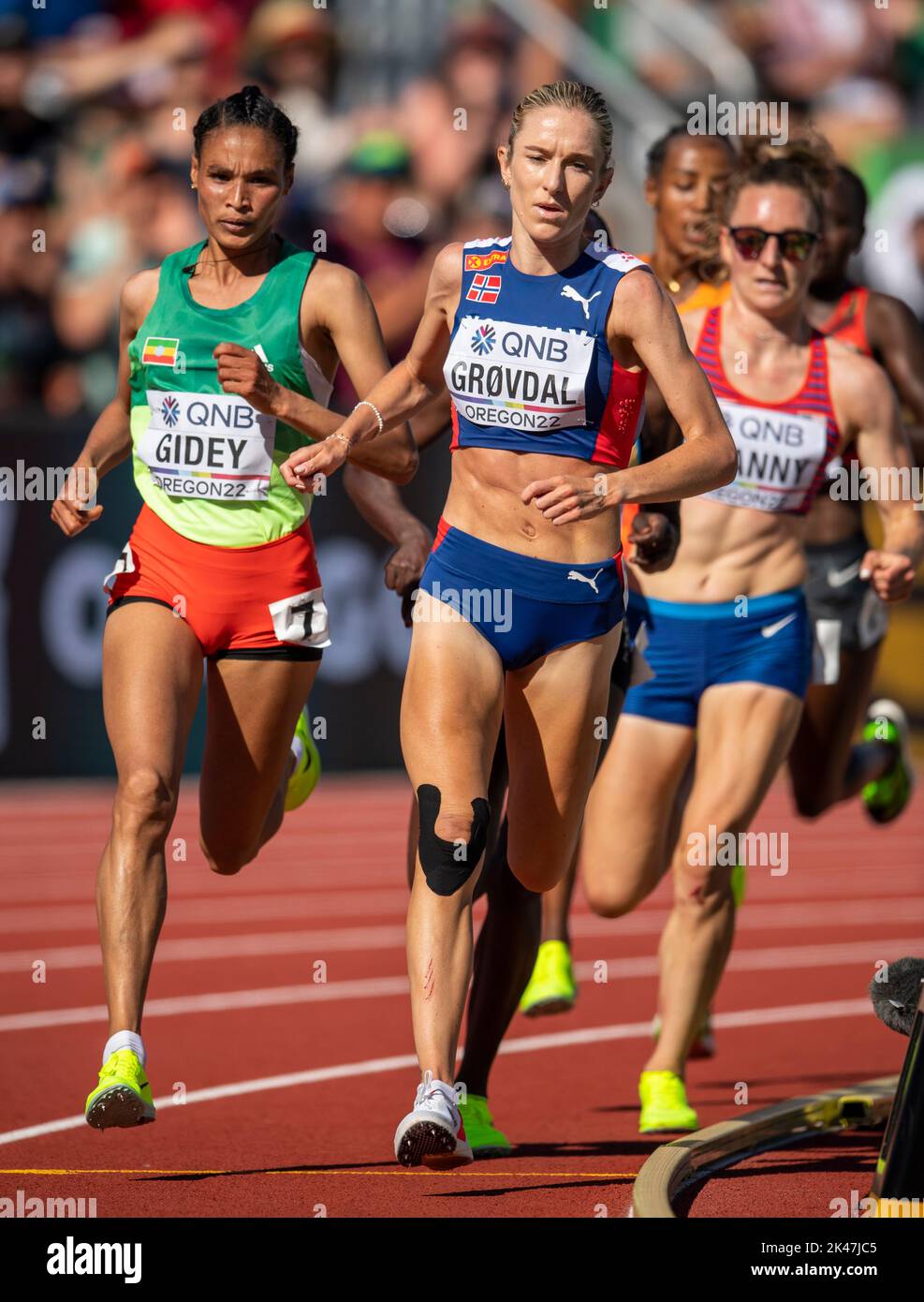 Karoline Bjerkeli Grovdal of Norway competing in the women’s 5000m ...