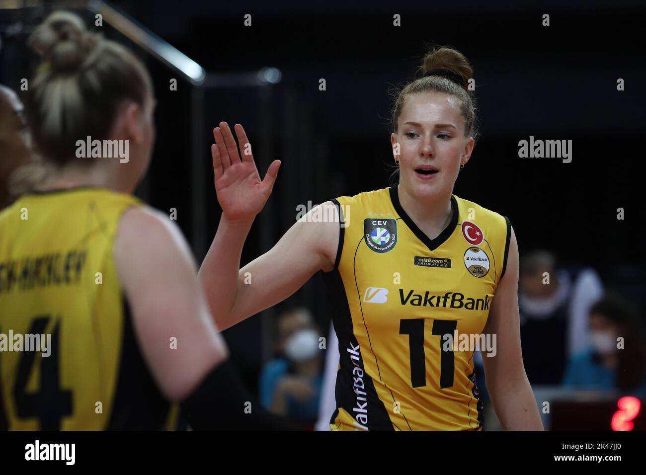 ISTANBUL, TURKEY - FEBRUARY 15, 2022: Isabelle Haak in Vakifbank vs ...