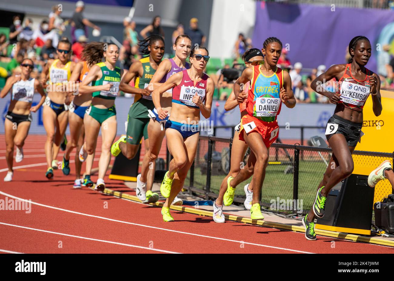 Rahel Daniel of Eritrea competing in the women’s 5000m heats at the ...