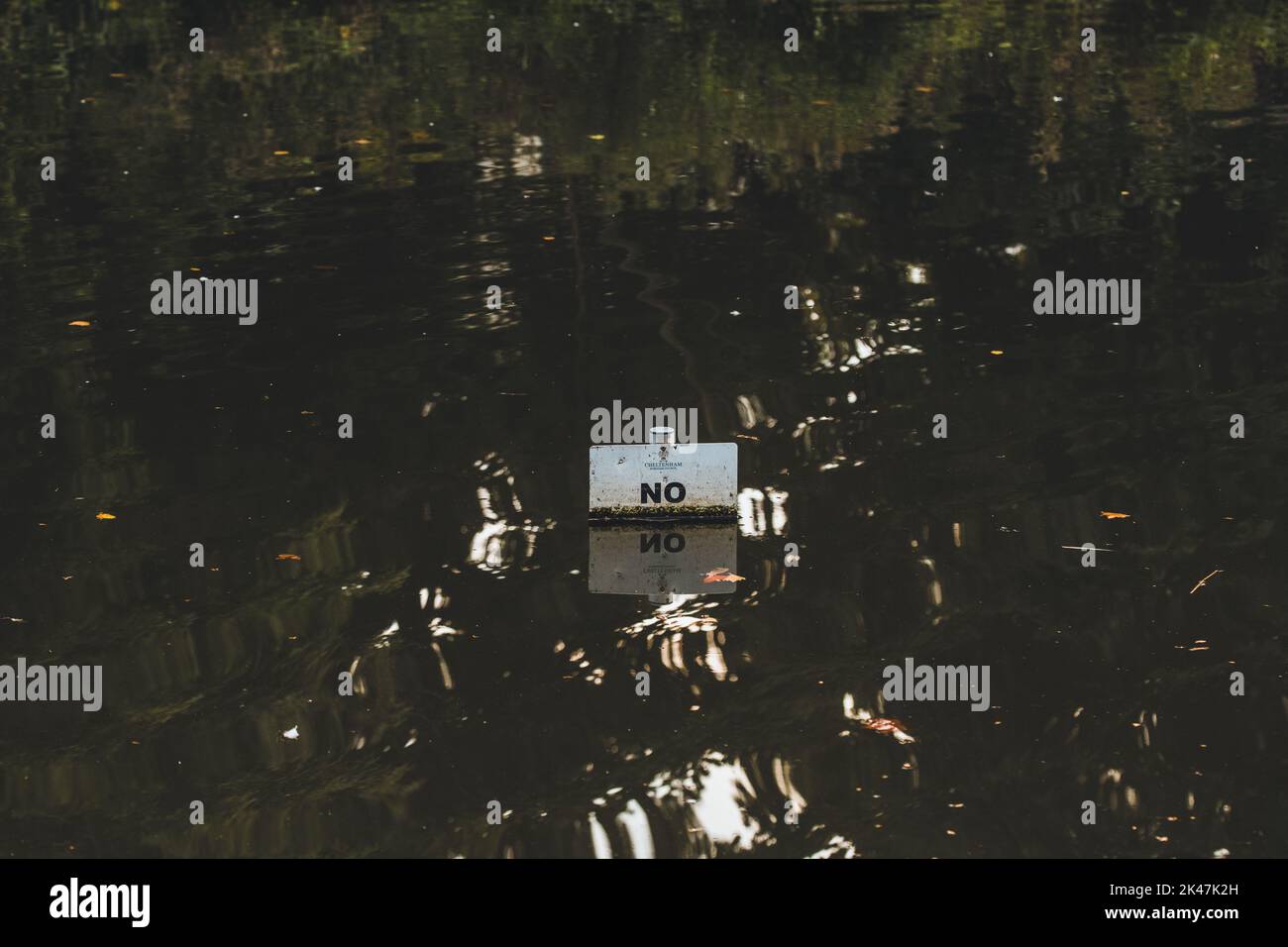 No fishing sign under water Stock Photo - Alamy