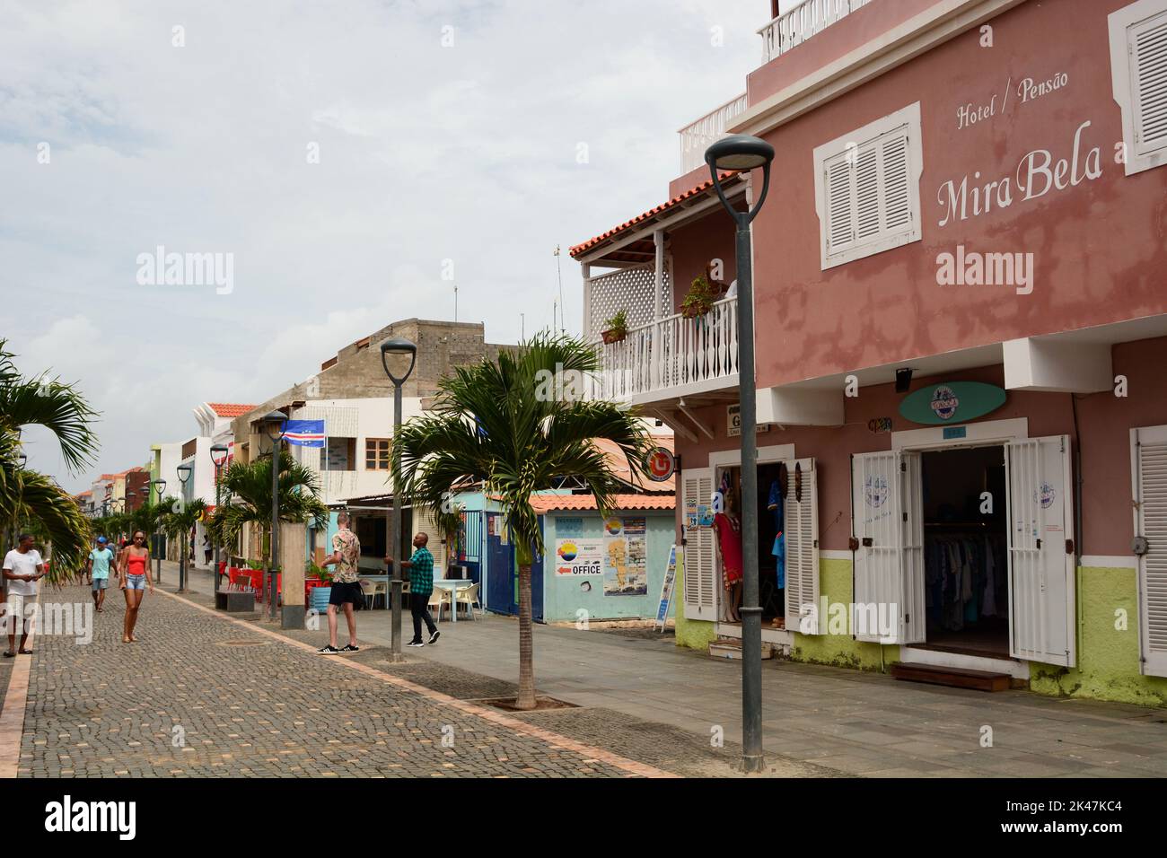 The main street in Santa Maria. Sal island. Cape Verde Stock Photo - Alamy