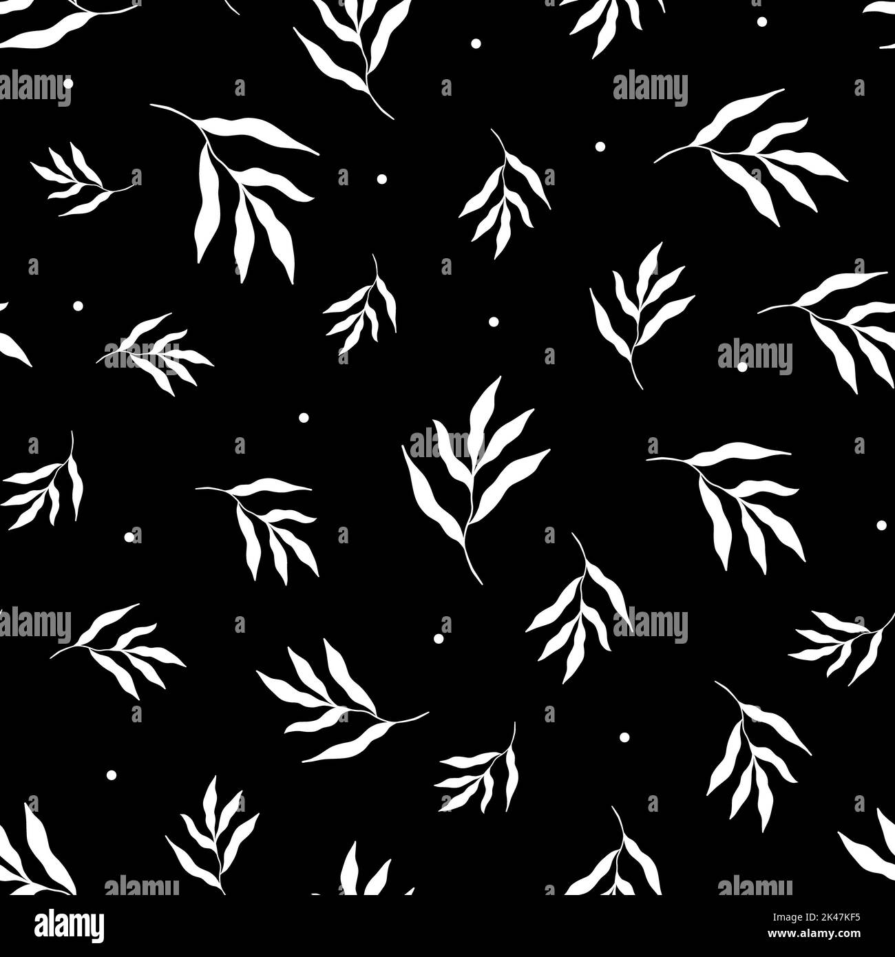 Seamless pattern of white tropical leaves Stock Photo - Alamy