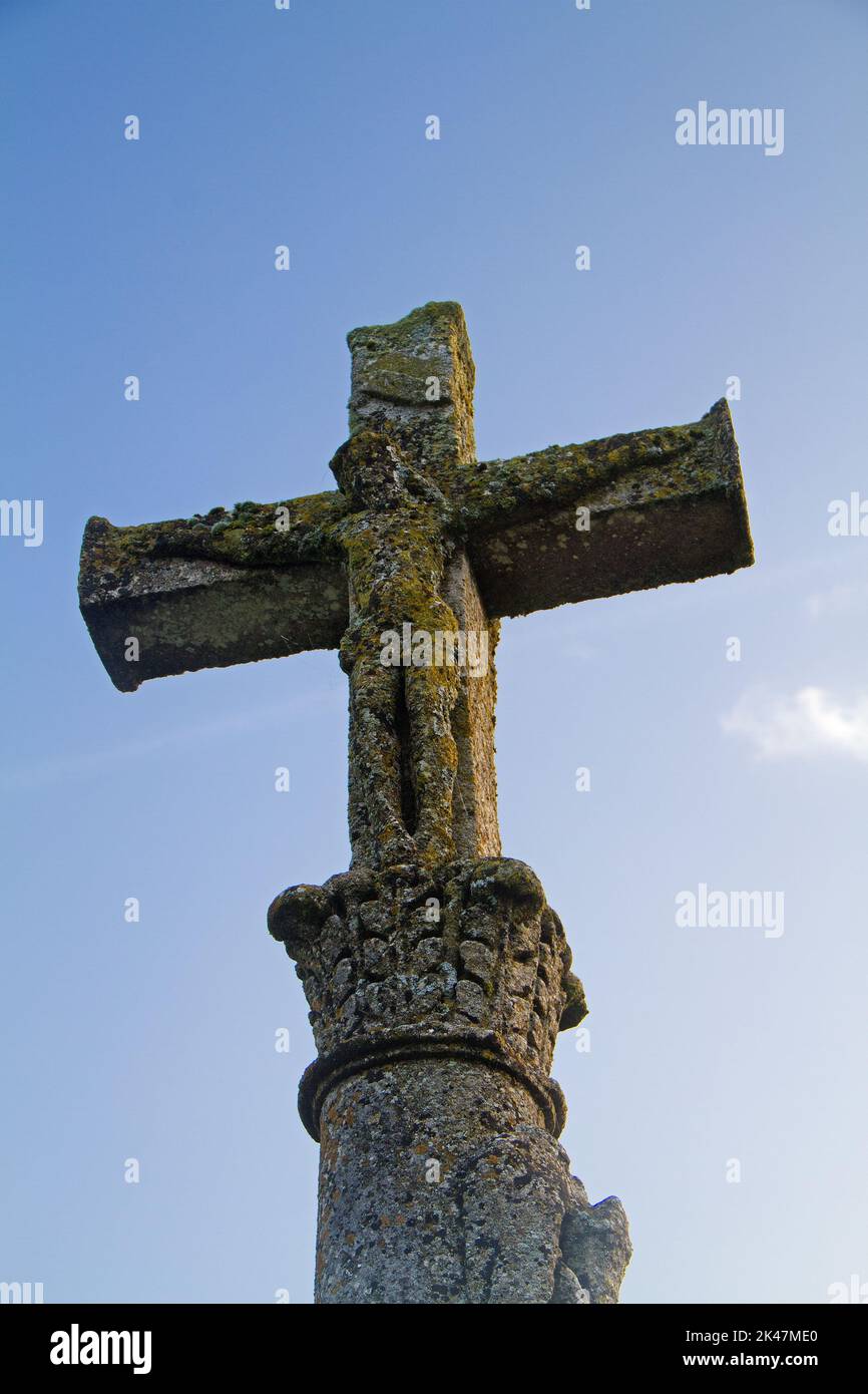 18th century stone crucifix depicting the crucified Jesus Christ Stock Photo - Alamy